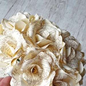 12 X Vintage Map Roses | Paper Flower Roses - Etsy