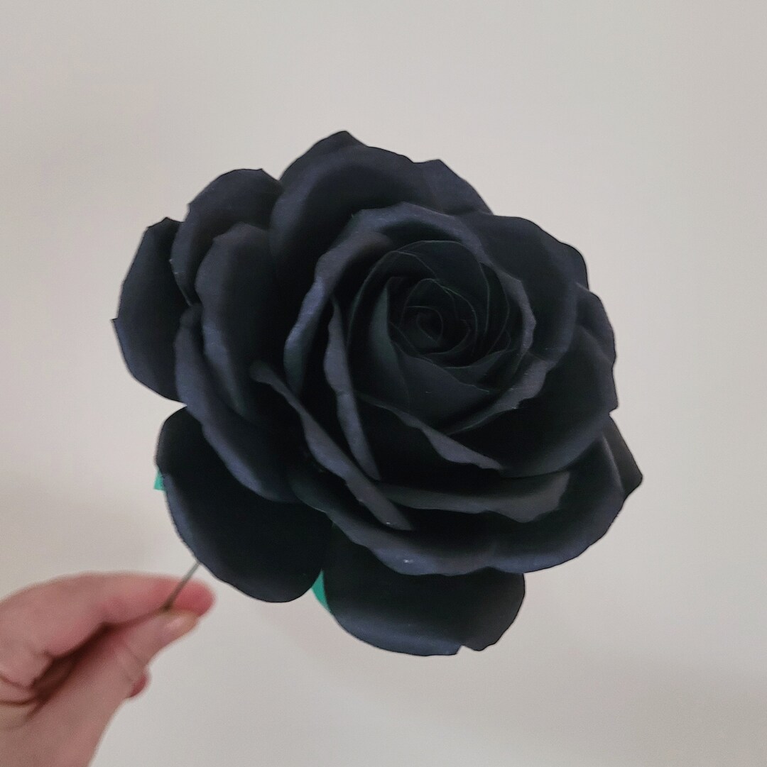Black Paper Rose, Paper Flower, Valentines Rose, Wedding Flowers ...