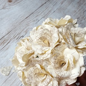 12 X Vintage Map Roses | Paper Flower Roses - Etsy