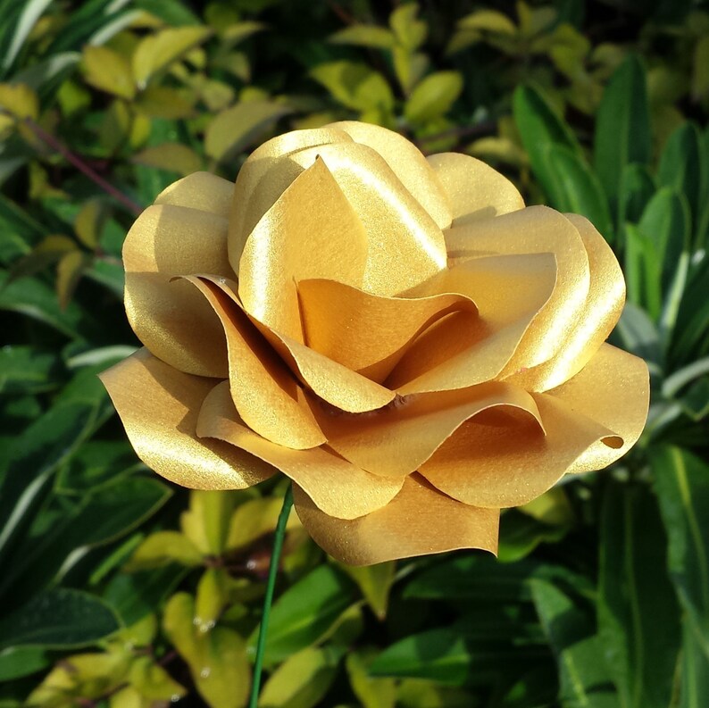 6 X Gold Paper Flowers Handmade Paper Roses Party Decor - Etsy UK