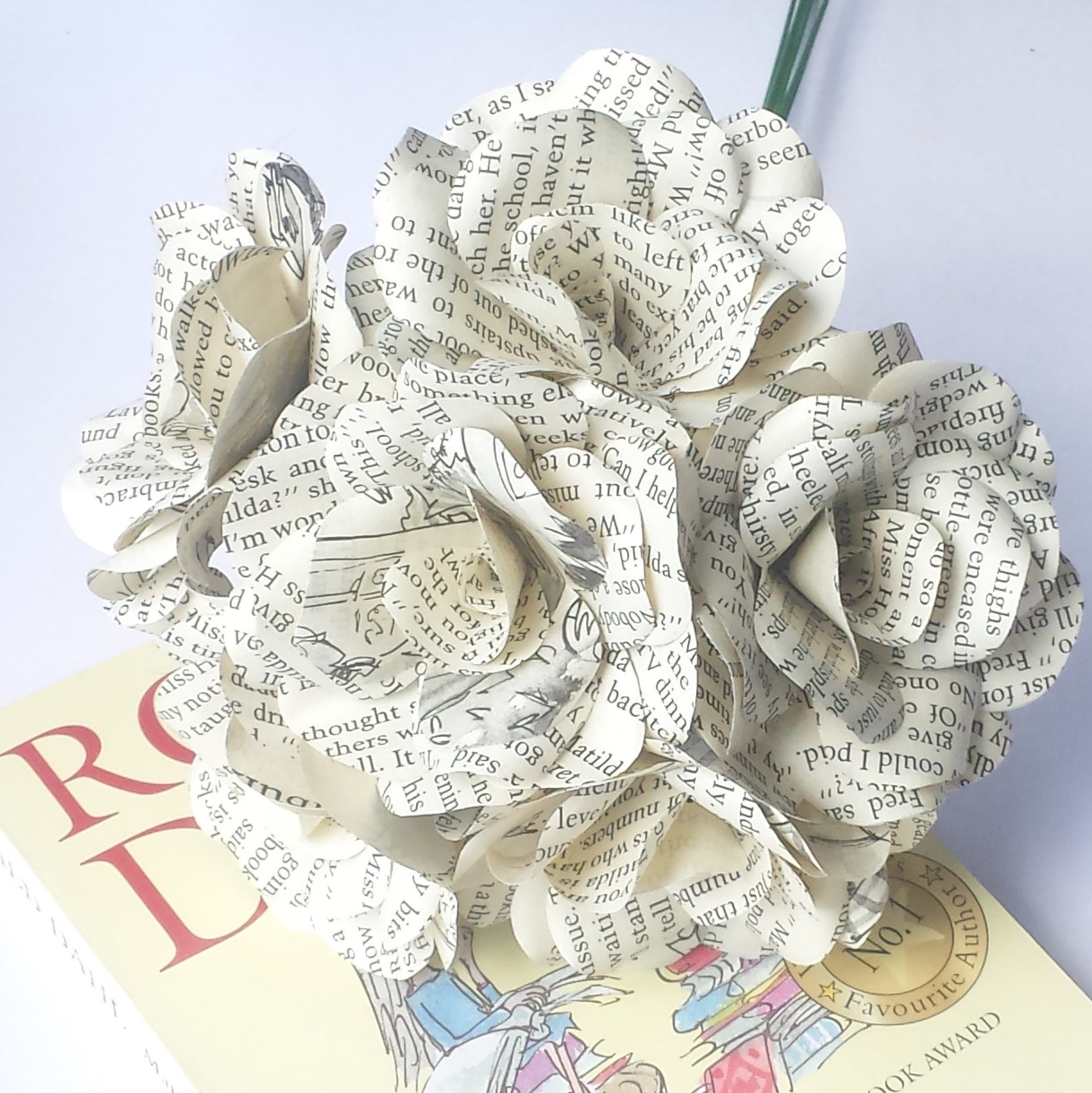 Book Page Paper Flower Roses Handmade Paper Flowers - Etsy UK