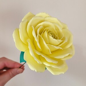 Yellow Paper Rose, Paper Flower, Valentines Rose, Wedding Flowers ...