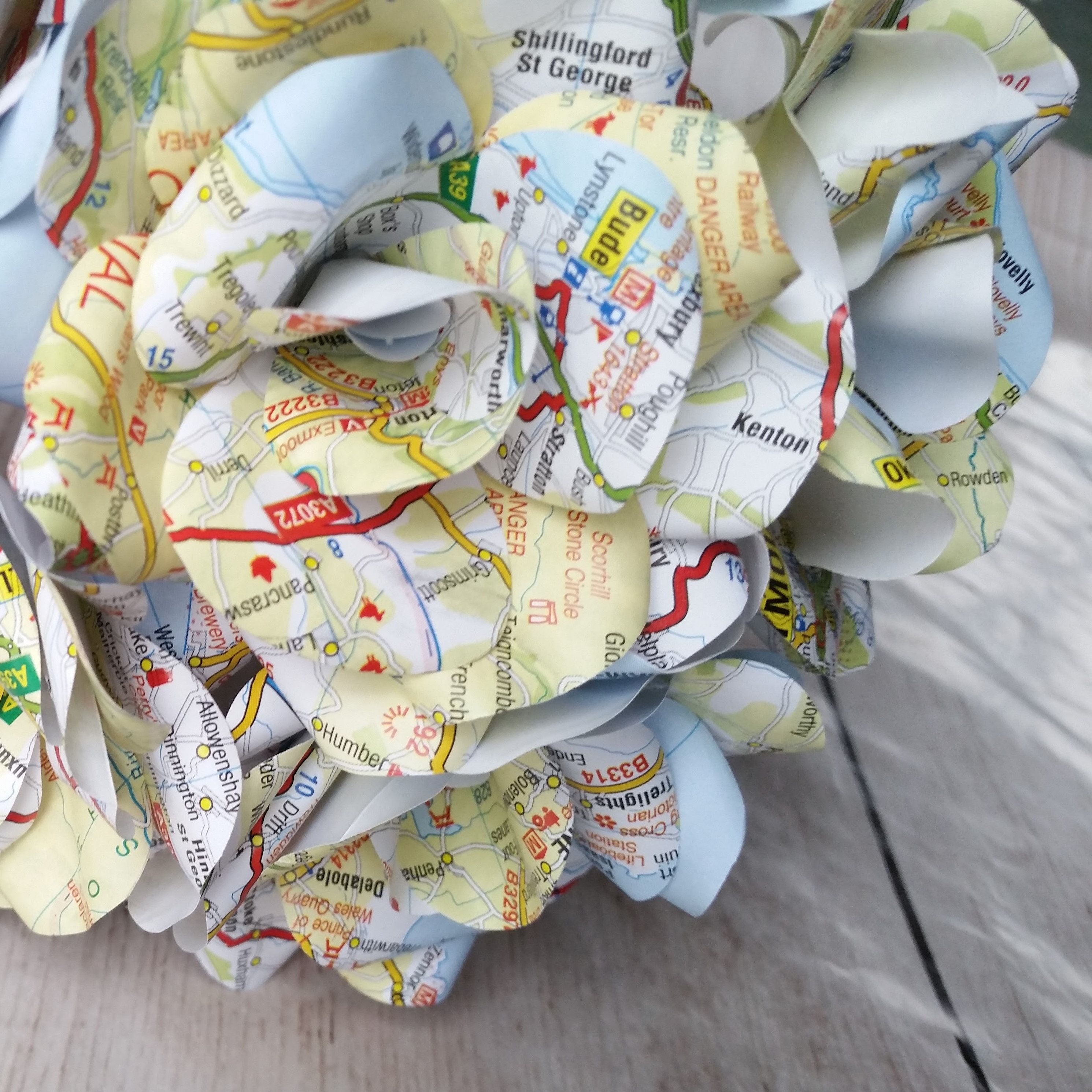 6 X Map Paper Flowers Paper Roses Bouquet Paper Roses - Etsy Canada