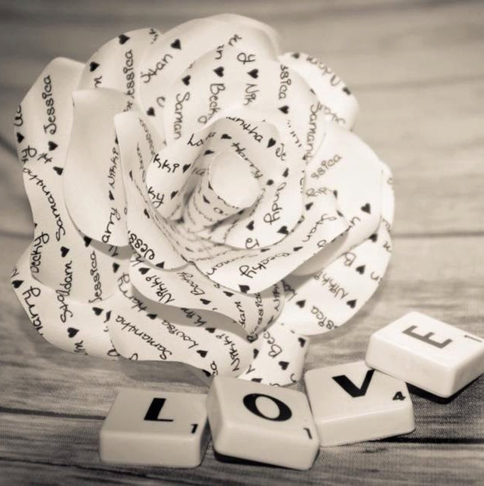 12 X Personalised Message Paper Flowers Paper Roses 18th or | Etsy UK