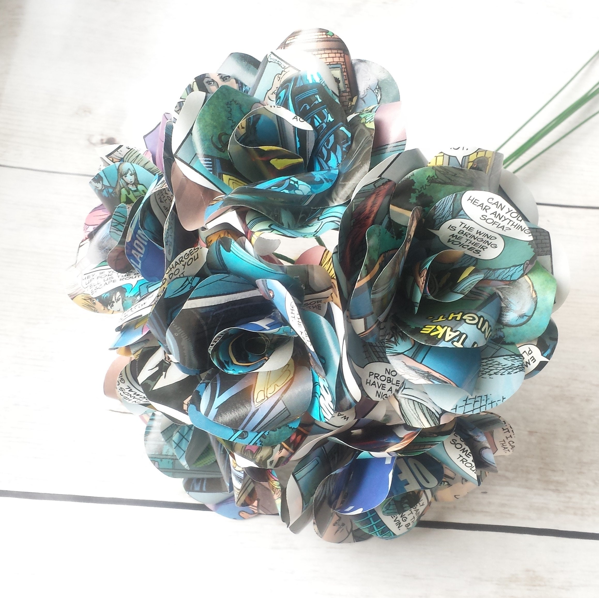 6 X Comic Book Paper Flowers Cosplay Themed Gift | Etsy UK