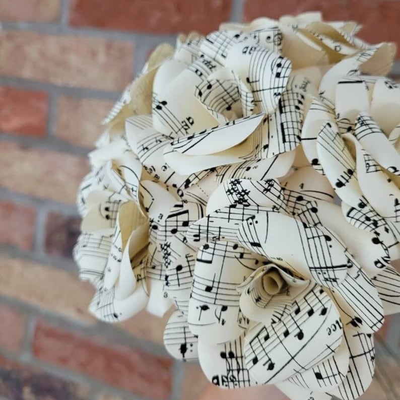 Cream Sheet Music Paper Roses Paper Flowers Roses Handmade - Etsy