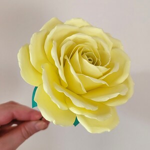 Yellow Paper Rose, Paper Flower, Valentines Rose, Wedding Flowers ...