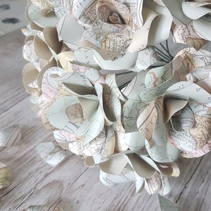 Map Paper Flower Bridal Bouquet - Etsy