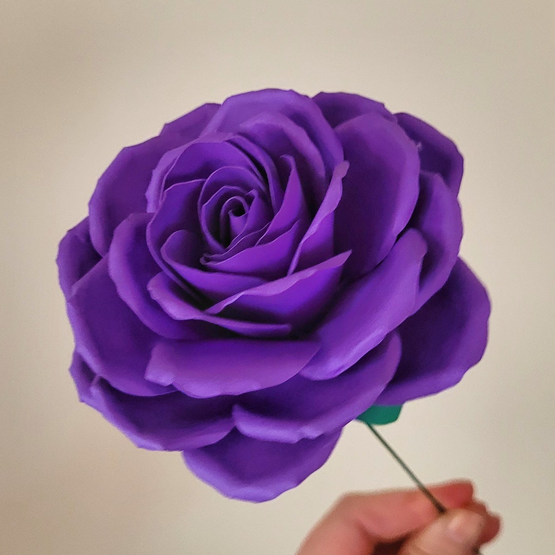 Purple Paper Rose, Paper Flower, Valentines Rose, Wedding Flowers ...