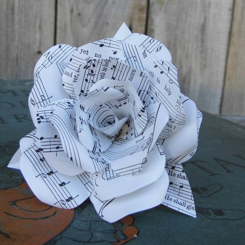 12 x Sheet Music Paper Flowers Paper Roses Dozen x Handmade | Etsy