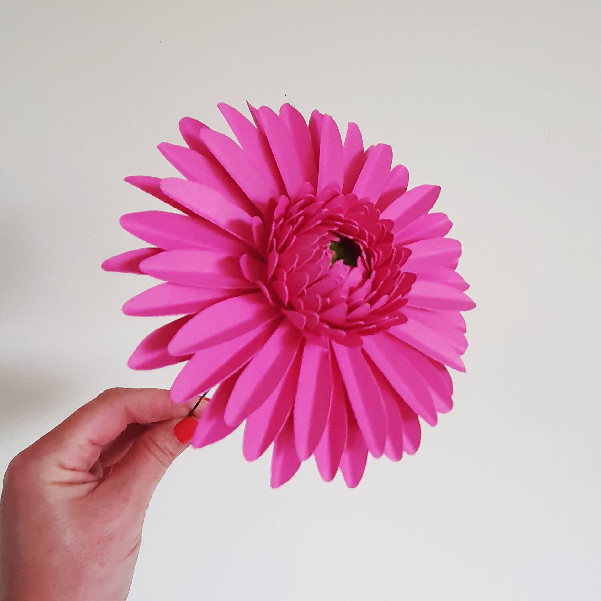 Bright Pink Paper Gerbera Daisies Handmade Paper Flowers - Etsy UK