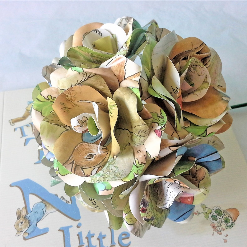 Peter Rabbit Paper Roses Book Paper Flowers Handmade Paper - Etsy