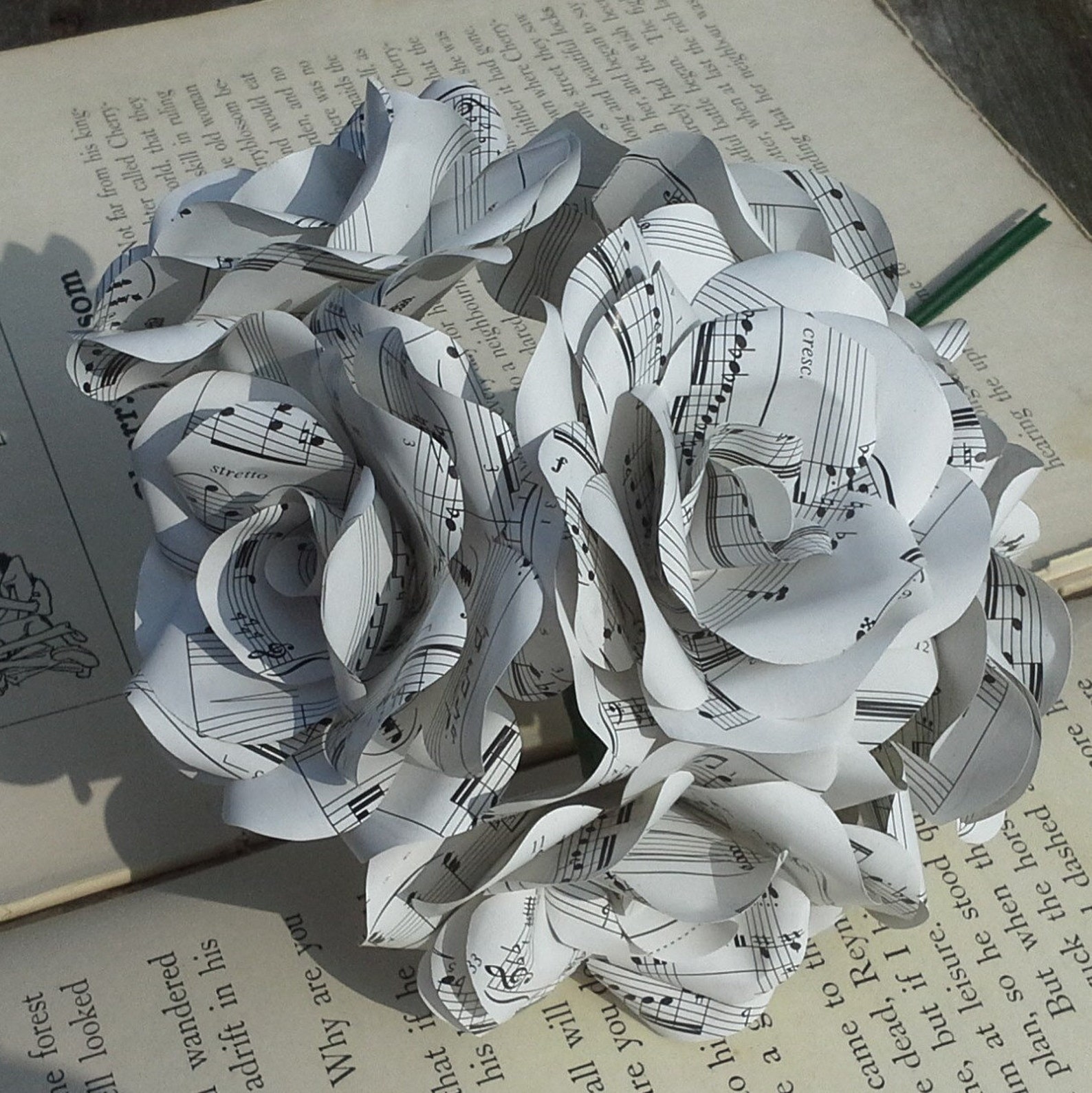 9 X Sheet Music Paper Flowers Wedding Flowers | Etsy