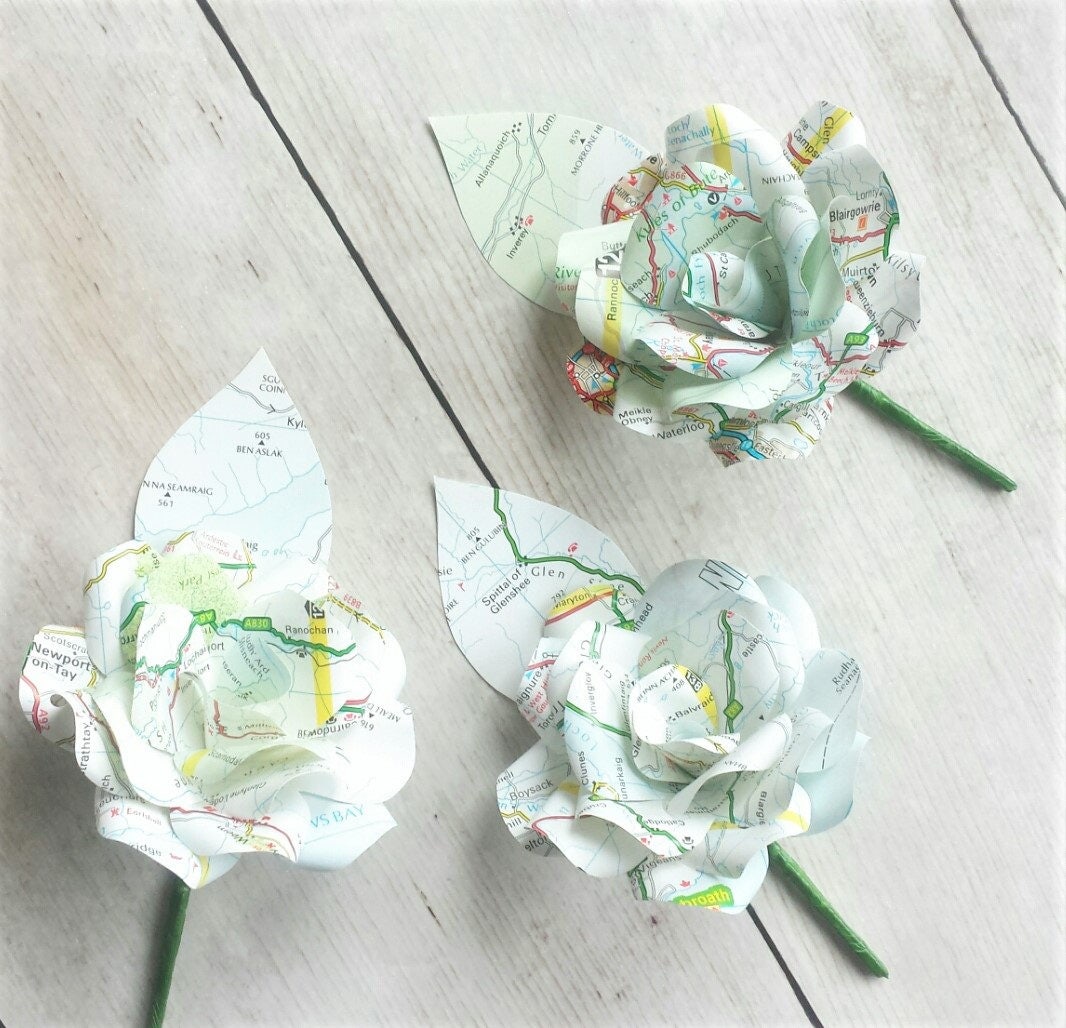 6 X Map Buttonholes / Boutonnières Wedding Flowers Handmade | Etsy
