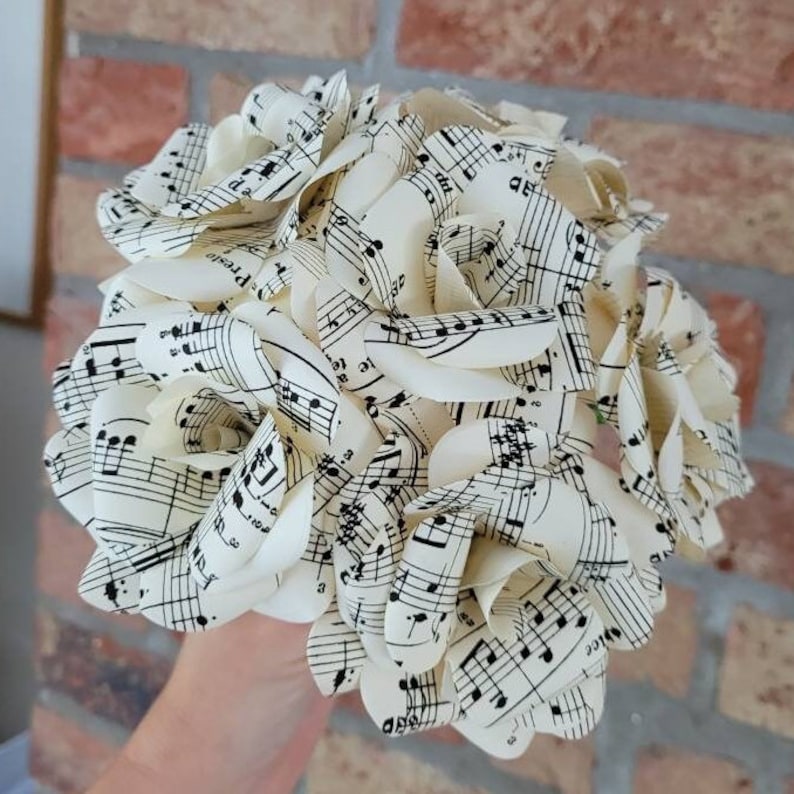 Cream Sheet Music Paper Roses Paper Flowers Roses Handmade - Etsy
