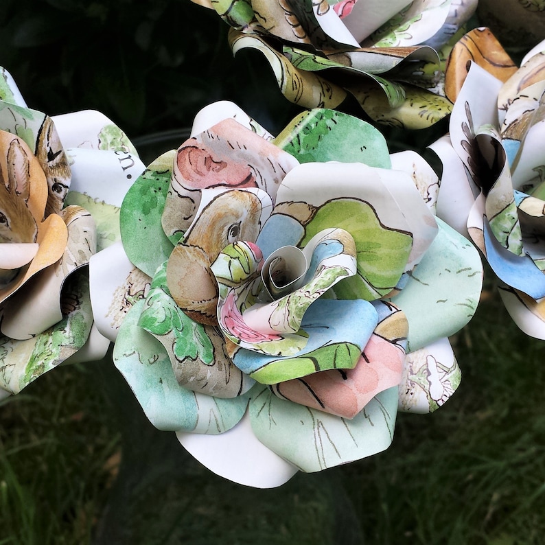 Peter Rabbit Paper Roses Book Paper Flowers Handmade Paper - Etsy