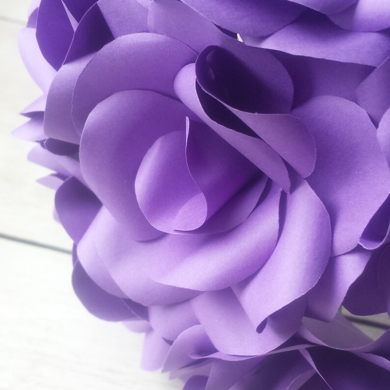 3 X Dark Purple Roses Handmade Paper Flowers Table - Etsy UK