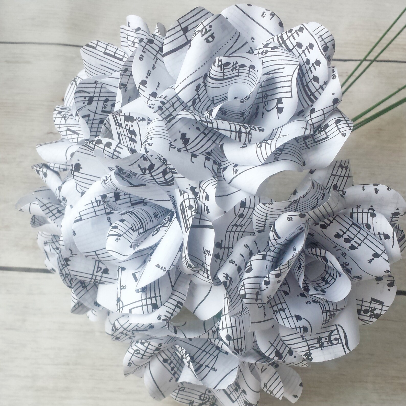 6 X Sheet Music Paper Roses Paper Flowers Roses Handmade - Etsy UK