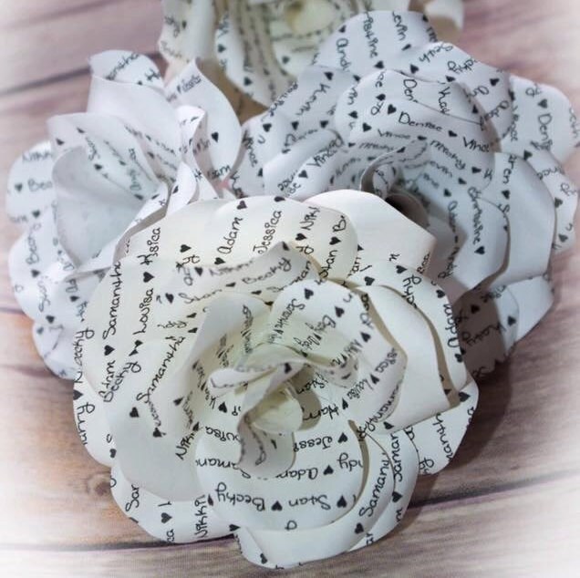12 X Personalised Message Paper Flowers Paper Roses 18th or | Etsy UK