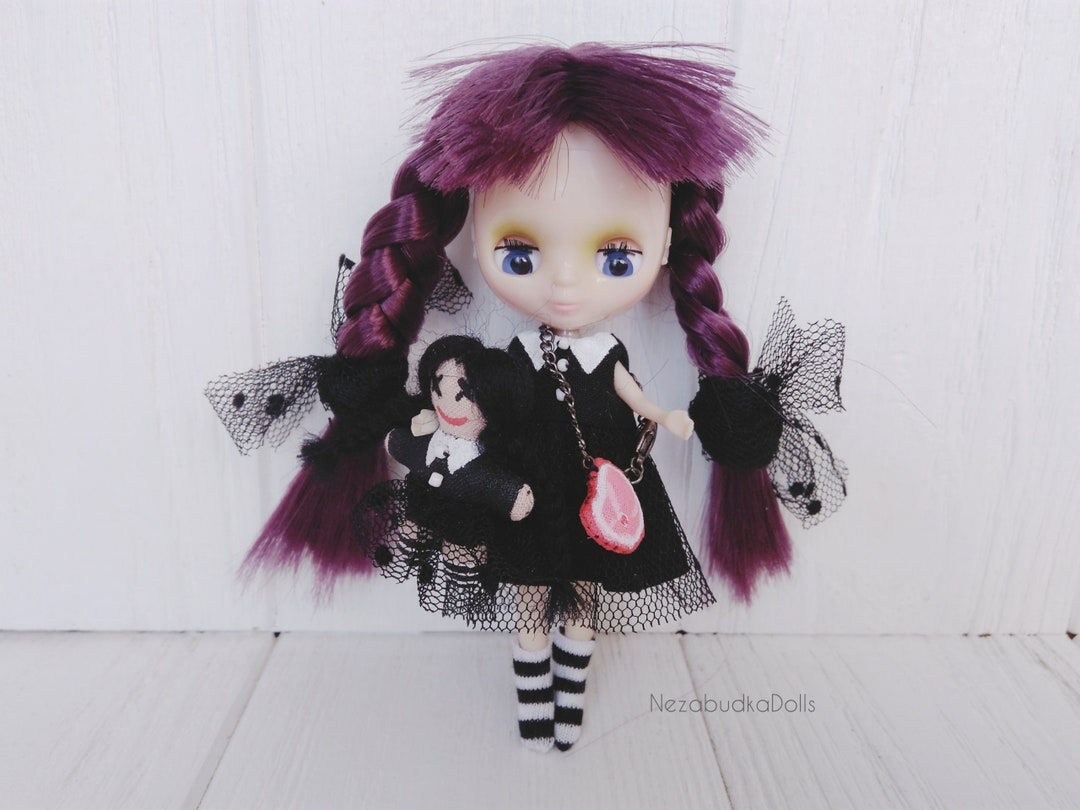 Gothic Doll Dress, Petite Clothing, Blythe Doll Outfit, Halloween Doll ...