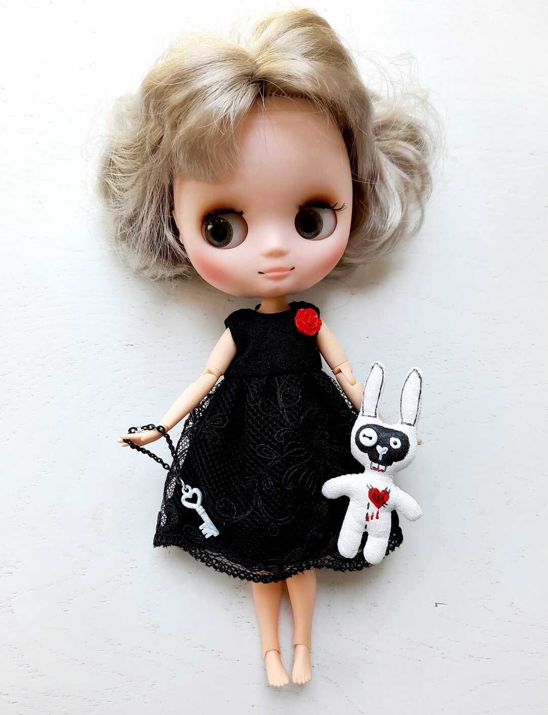 Halloween Blythe Doll Outfit Creepy Middie Blythe Clothes Goth Rainbow ...