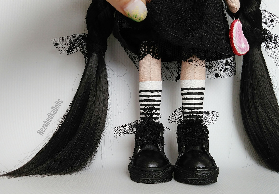 Rag Doll Halloween's Fabric Doll Handmade Horror Black - Etsy