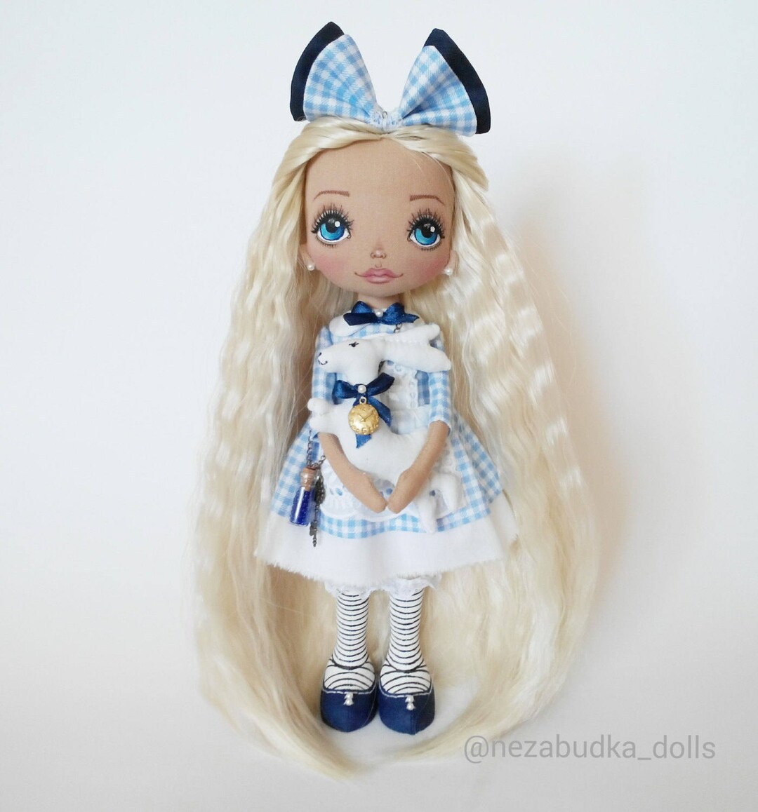 Alice in Wonderland Custom Textile Rag Doll Handmade Christmas Birthday ...