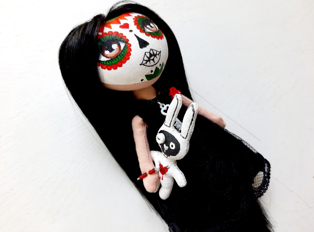 Haunted Rag Doll Muertos Horror Black Doll Mexicano Gothic Personalized ...