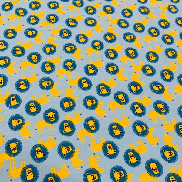 Lion Flannel Fabric - Etsy