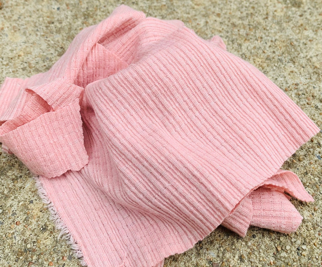 Pink Pointelle Fabric - by the Yard - Rib Knit - Etsy