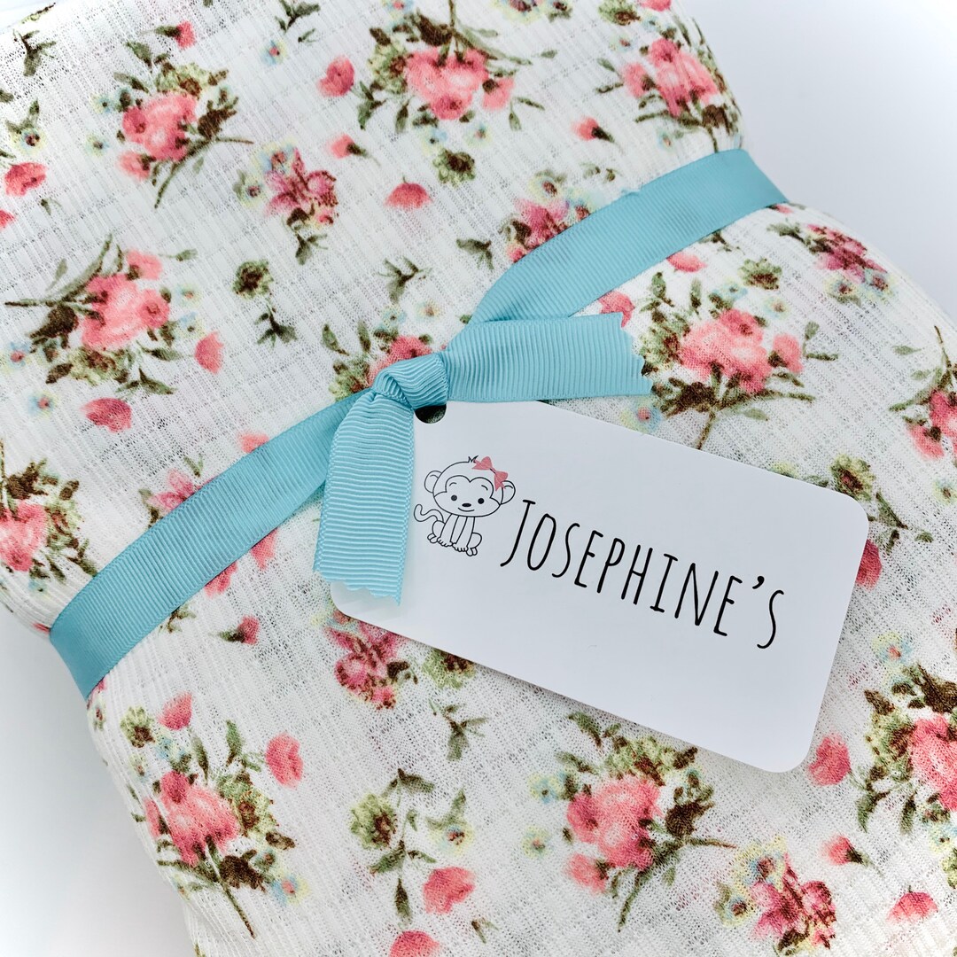 Josephine - Pink Floral on Light Ivory - Pointelle Fabric - by the Yard ...