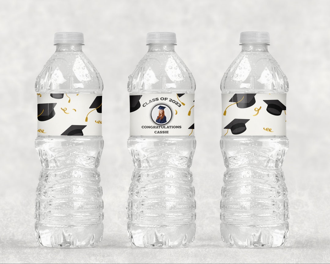 Graduation Water Bottle Labels // Customized Graduation Favors ...