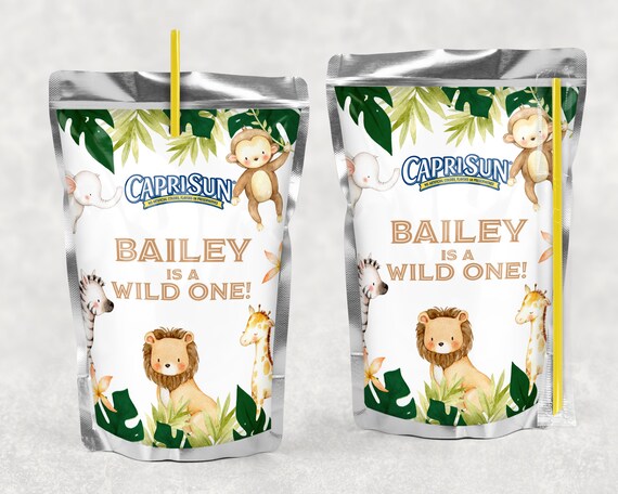 Custom Wild One Capri Sun Labels // Personalized Capri Sun - Etsy