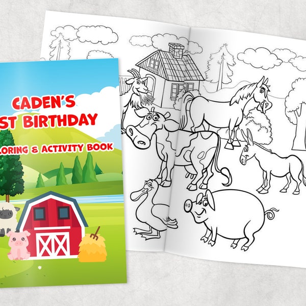 Custom Farm Coloring Book - Etsy
