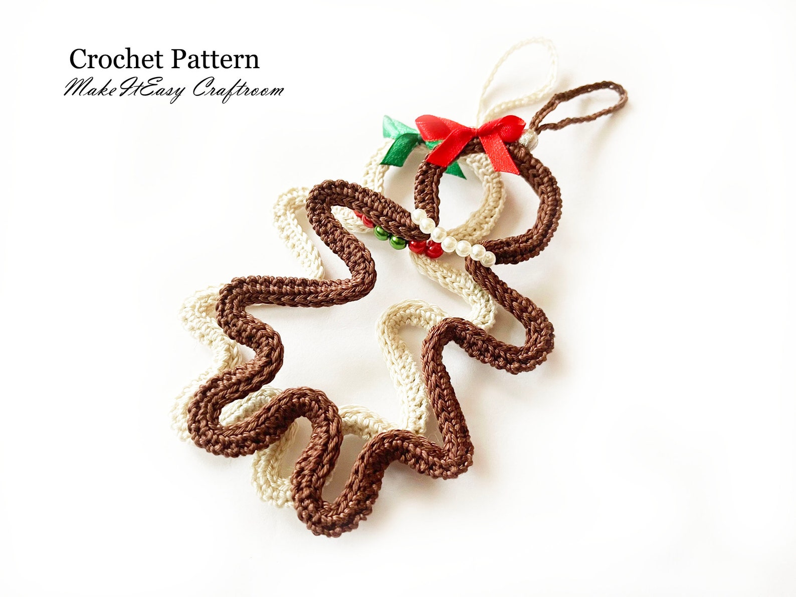 Crochet Gingerbread Ornament Pattern: Christmas Tree Decoration (PDF ...