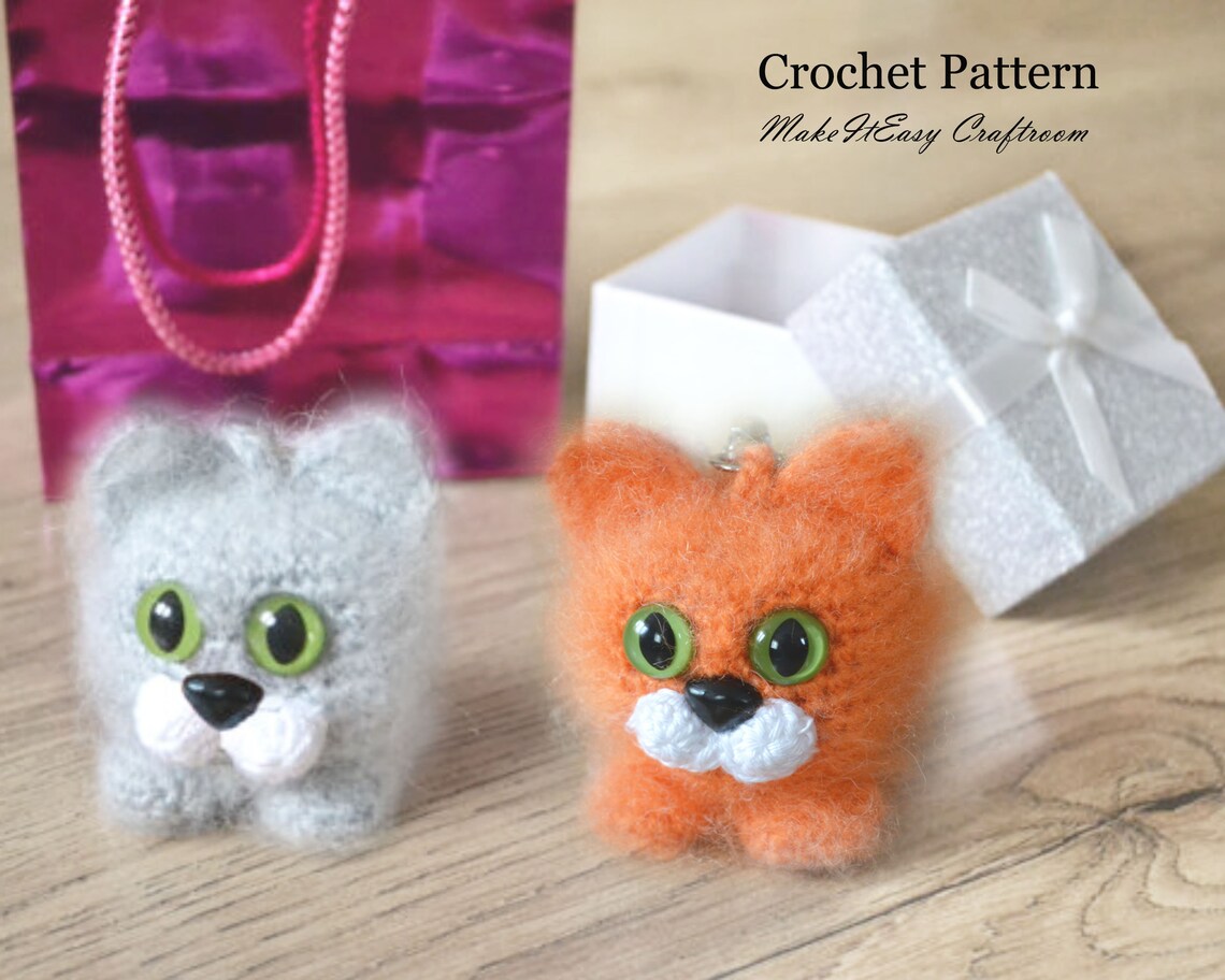 Crochet Little Cat Keychain Amigurumi Keyring Crochet Pattern - Etsy