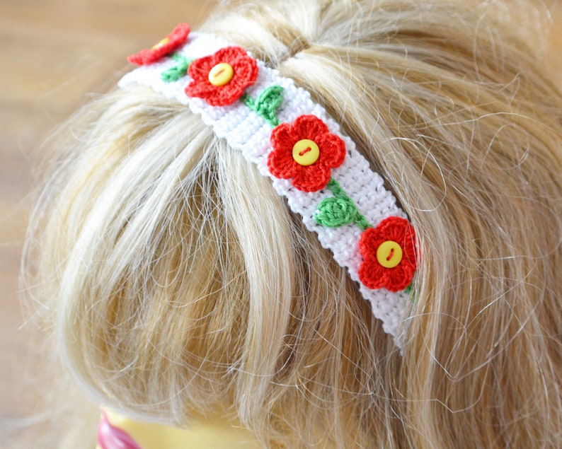 Flower Ribbon Crochet Pattern Floral Trim Edge Poppy Flower - Etsy