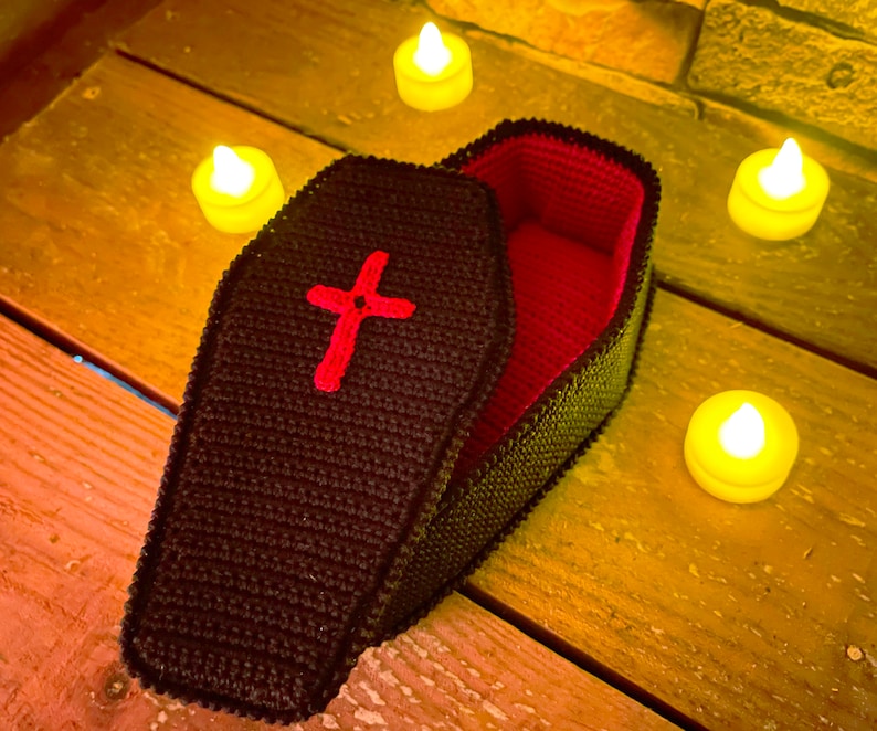 Dracula Coffin Crochet Pattern: Halloween Decor, Trick or Treat Box ...