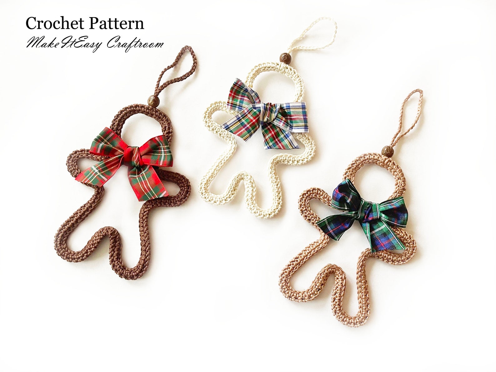 Crochet Gingerbread Ornament Pattern: Christmas Tree Decoration (PDF ...