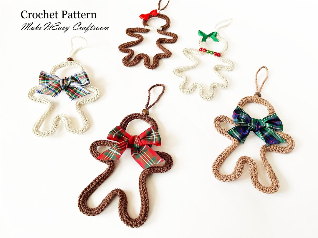 Crochet Gingerbread Ornament Pattern: Christmas Tree Decoration (PDF ...