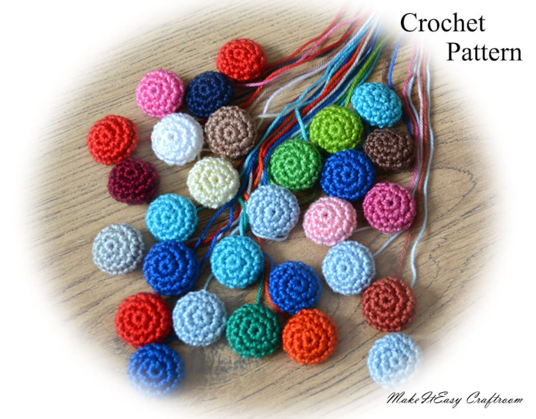 Crochet Covered Buttons PDF Tutorial: Decorative Round Buttons (digital ...