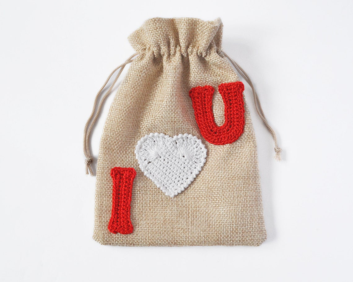 I Heart U applique Crochet pattern Crocheted letters Wedding | Etsy