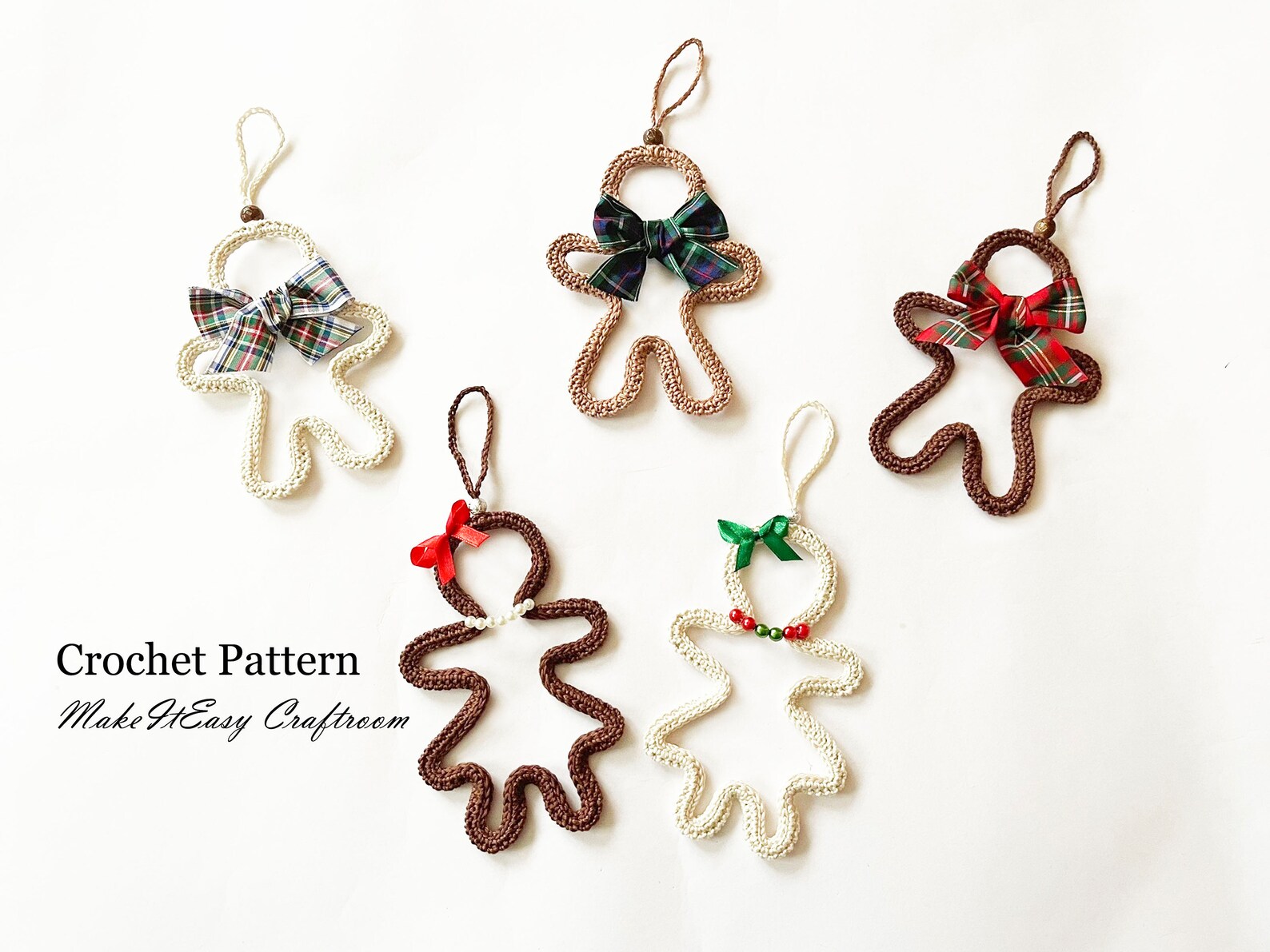Crochet Gingerbread Ornament Pattern: Christmas Tree Decoration (PDF ...