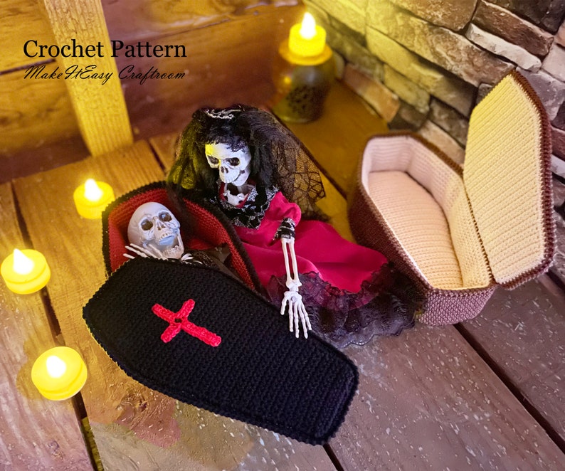 Dracula Coffin Crochet Pattern: Halloween Decor, Trick or Treat Box ...