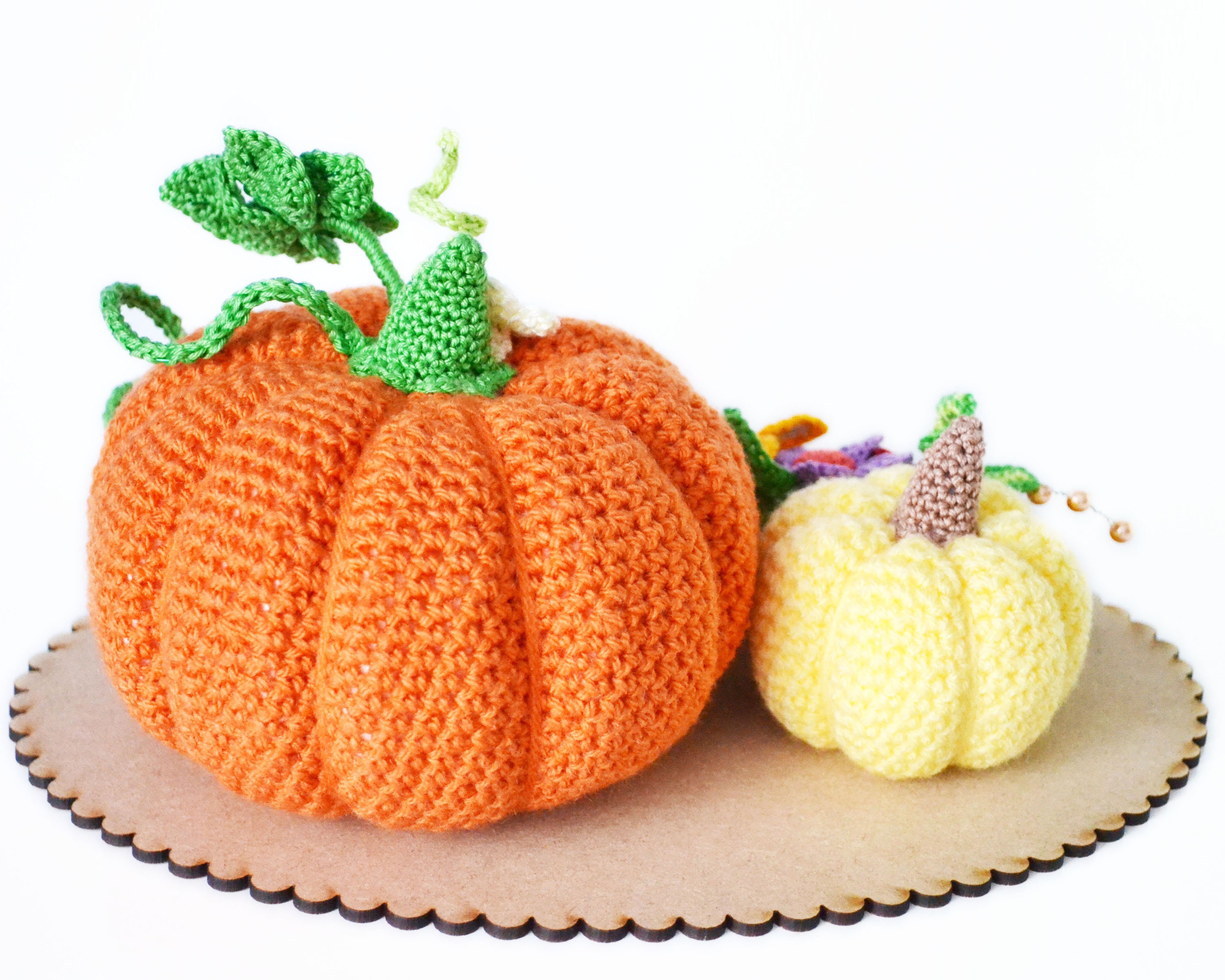 Pumpkin and Mice Ornament Crochet Pattern Fall/ Autumn Floral - Etsy