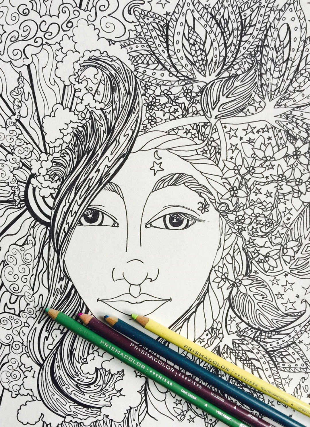 Adult Coloring Page Gaia Coloring Page Fantasy Coloring - Etsy Canada
