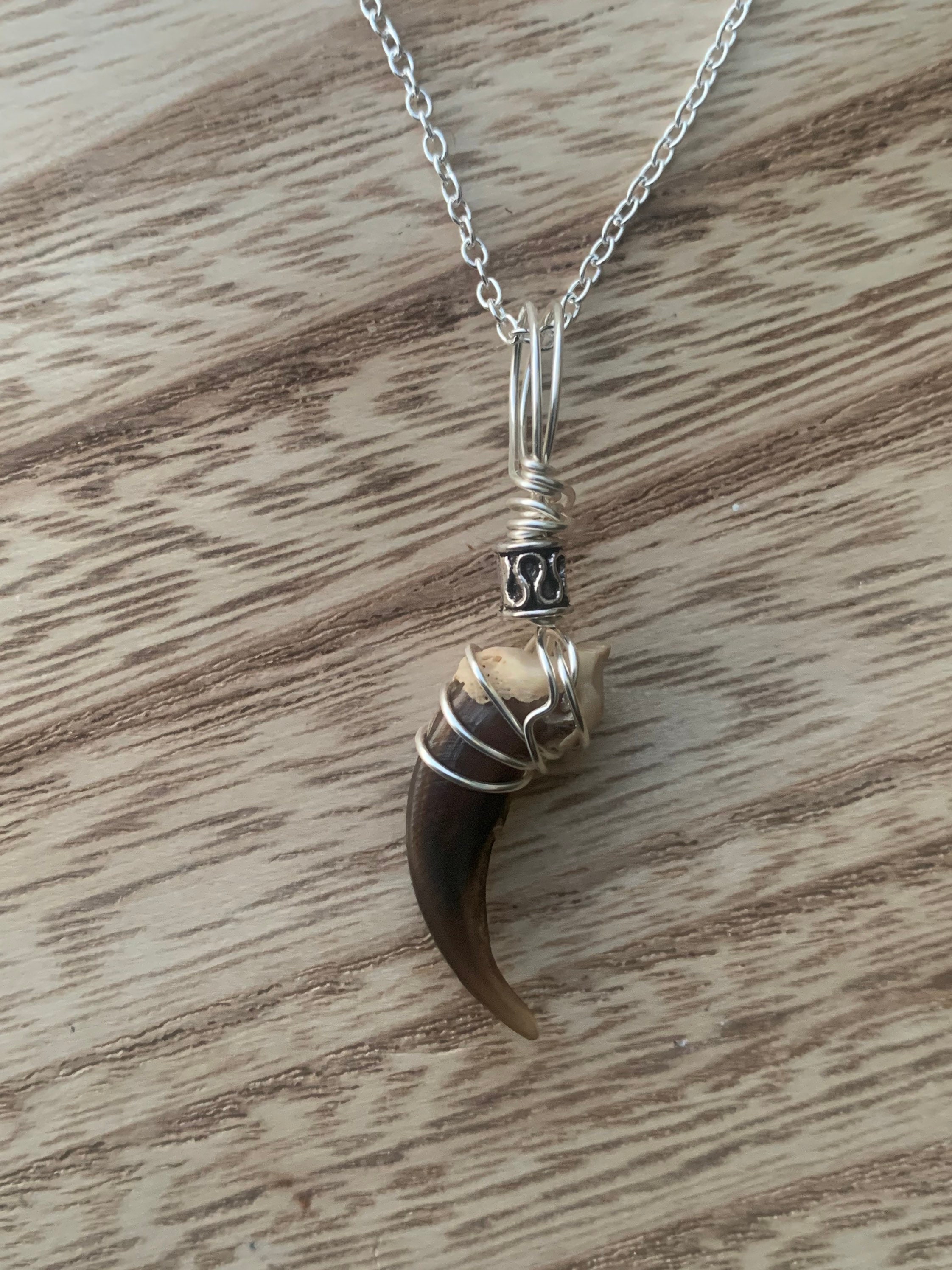 Viking Style Genuine Coyote Claw Wire Wrapped Necklace - Etsy