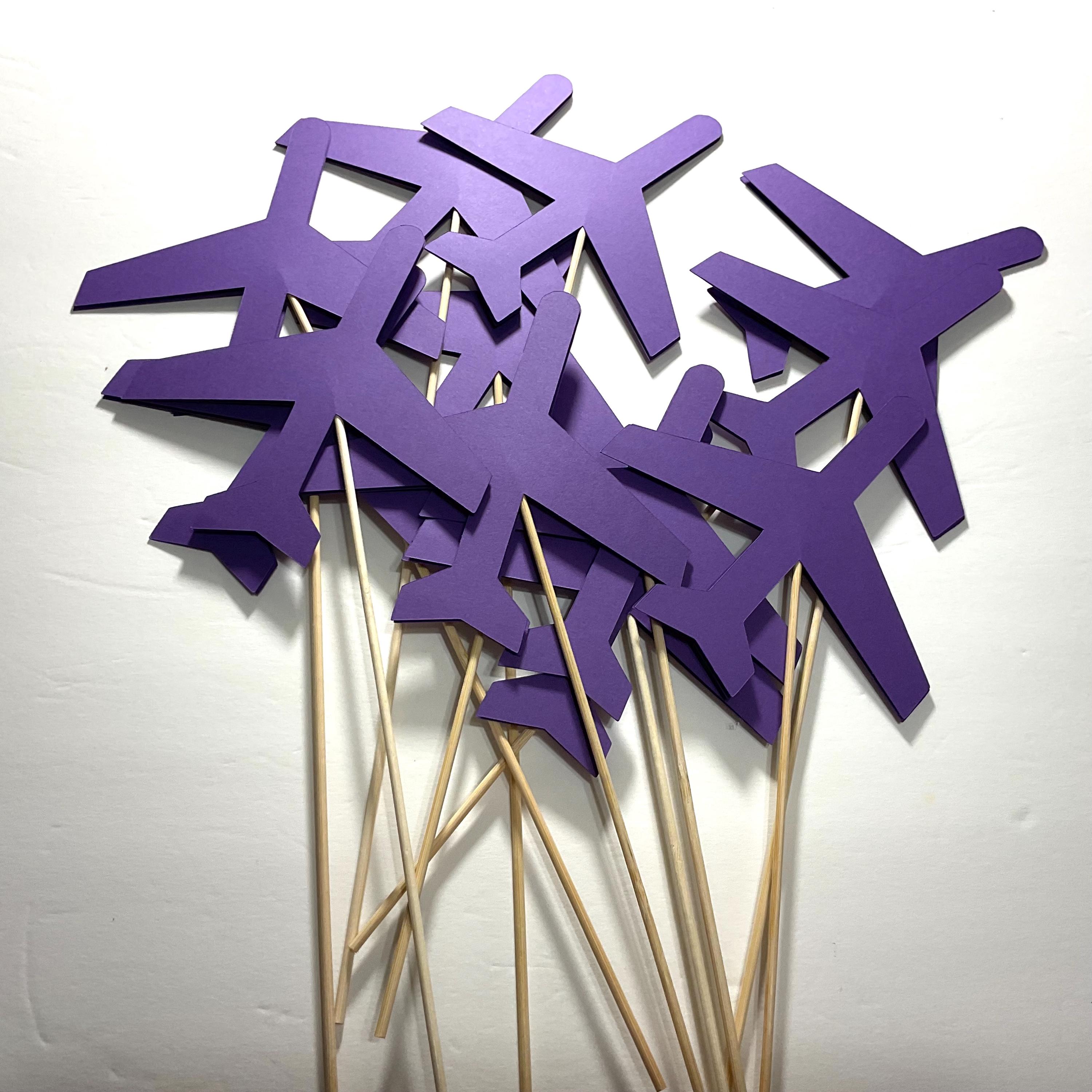 Airplane Centerpiece, Airplane Toppers on 12" Skewers, Navy Airplane ...