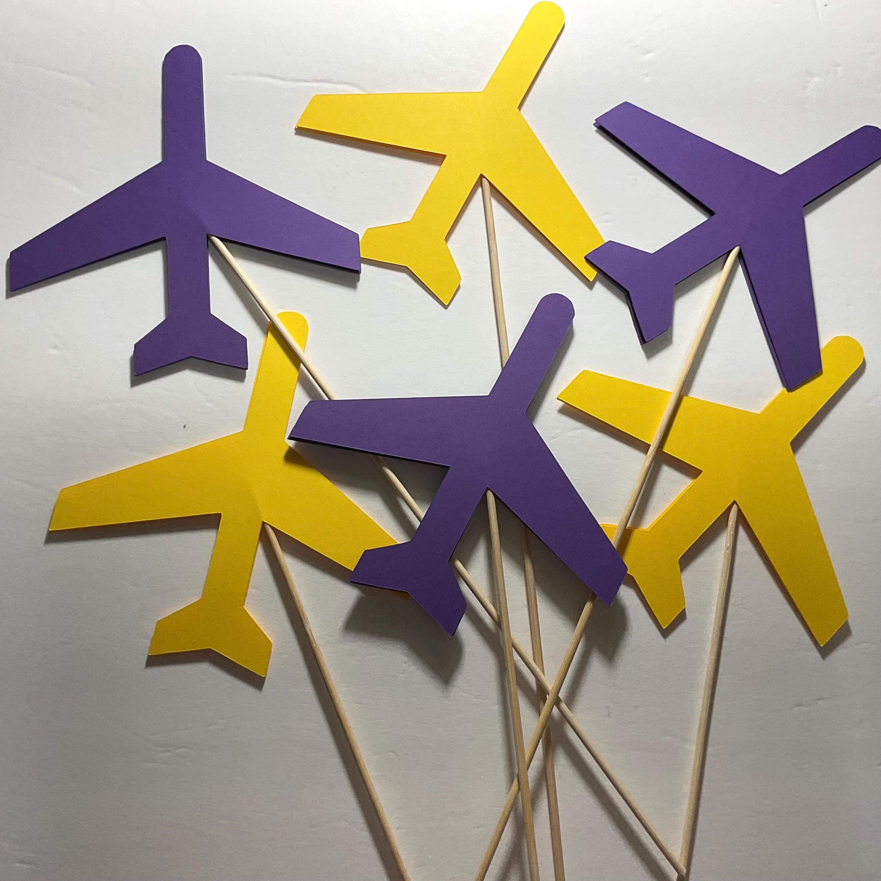 Airplane Centerpiece, Airplane Toppers on 12" Skewers, Navy Airplane ...