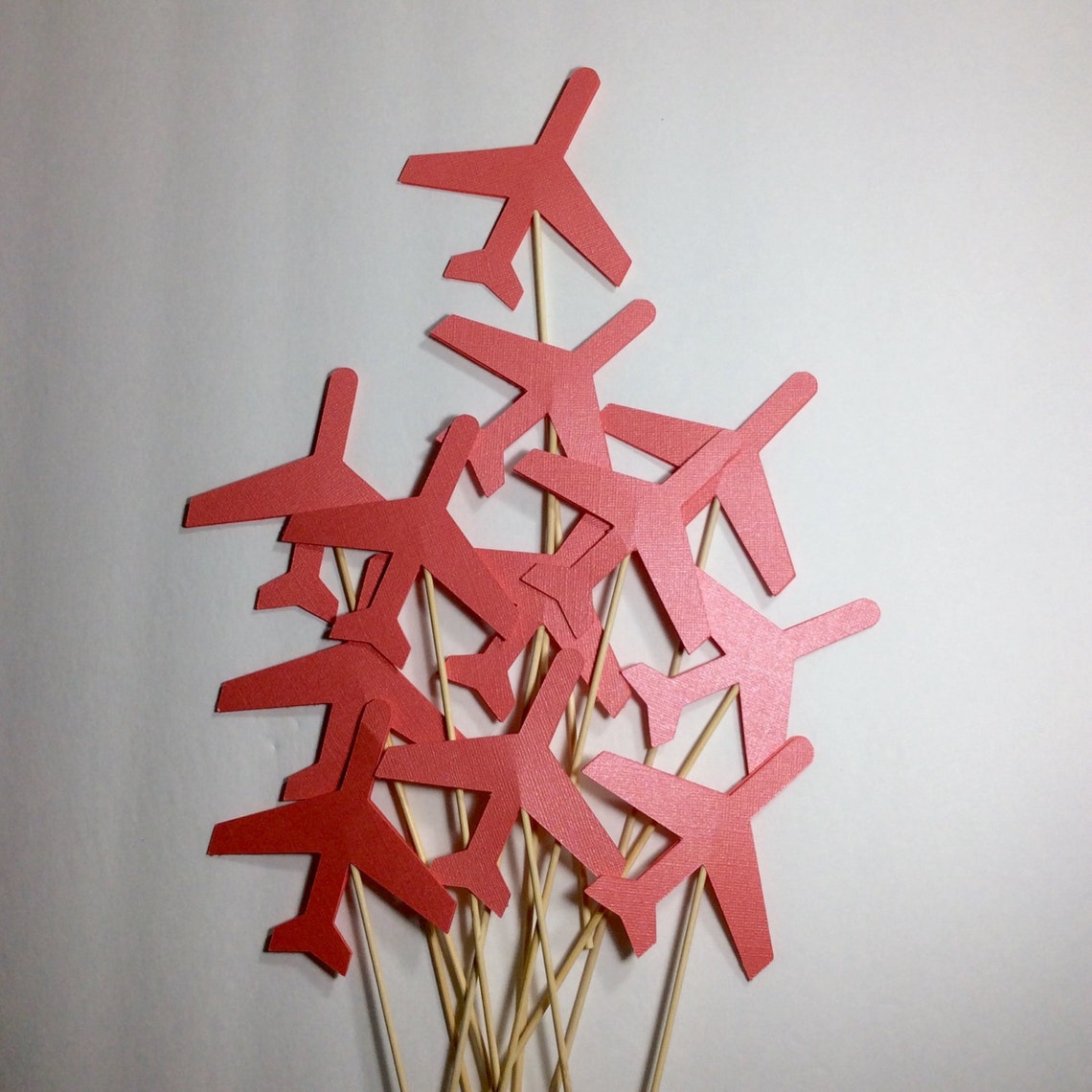 Coral Airplane Centerpiece Airplane Toppers on 12 - Etsy